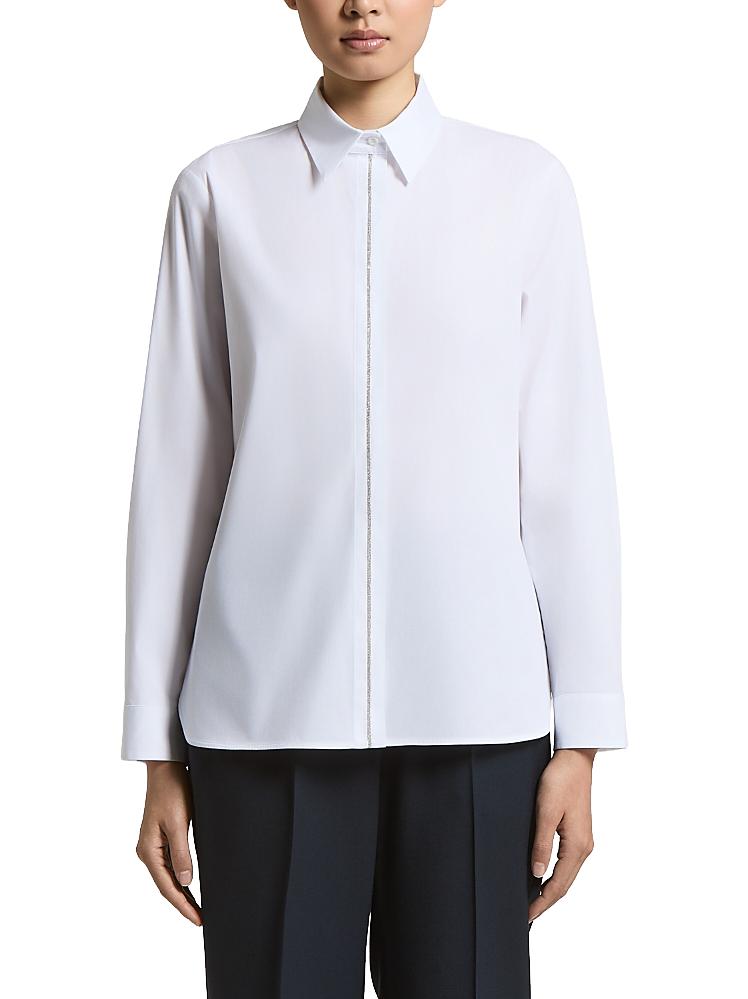 PESERICO Peserico Stretch Cotton Poplin Shirt with Embellished Detail